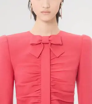 Valentino Garavani Virgin Wool Ruched Jacket - Red