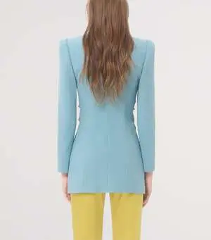 Valentino Garavani Virgin Wool Ruched Jacket - Blue