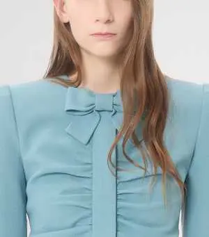 Valentino Garavani Virgin Wool Ruched Jacket - Blue