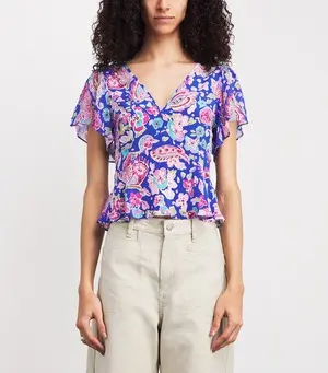 Rixo Silk Floral Lania Blouse