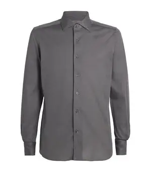 Corneliani Cotton Long-sleeve Shirt - Grey