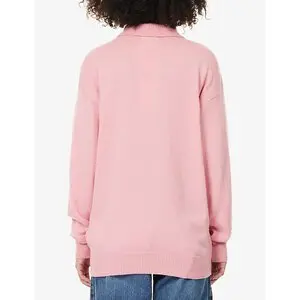 JW Anderson X Pringle Argyle Wool Polo Jumper - Bubblegum