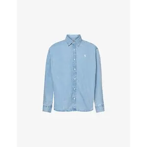 Carhartt Work In Progress Lucas Embroidered-logo Denim Shirt - Blue