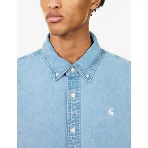 Carhartt Work In Progress Lucas Embroidered-logo Denim Shirt - Blue