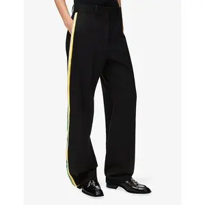 Loewe Layered-panel Straight-leg Mid-rise Wool-blend Trousers