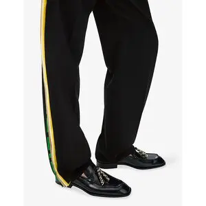 Loewe Layered-panel Straight-leg Mid-rise Wool-blend Trousers