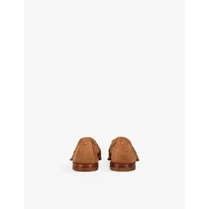 Santoni Marlene Suede Loafers - Tan