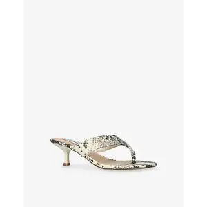 Steve Madden Soundview Heeled Leather Sandals - Cream Comb