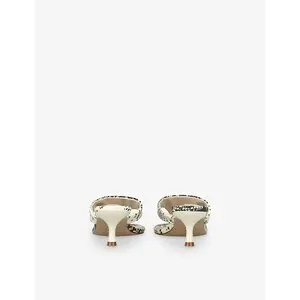 Steve Madden Soundview Heeled Leather Sandals - Cream Comb