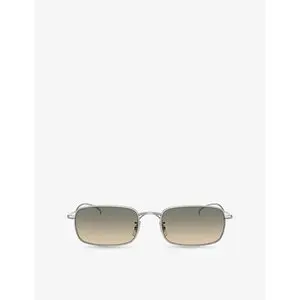 Oliver Spencer Rectangle-frame Metal Sunglasses - Silver