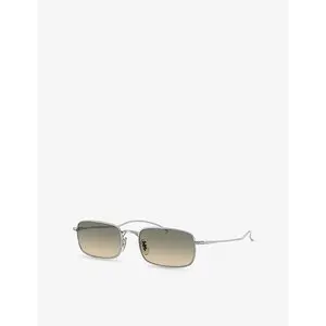 Oliver Spencer Rectangle-frame Metal Sunglasses - Silver