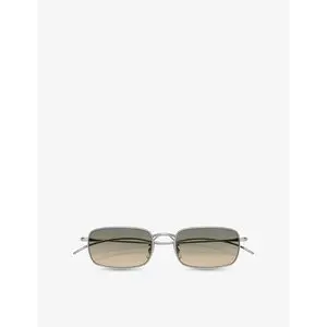 Oliver Spencer Rectangle-frame Metal Sunglasses - Silver