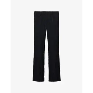 Issey Miyake Tailored Straight-leg Knit Trousers - Black