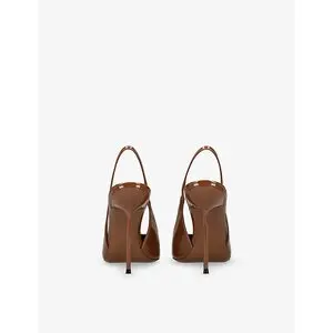Paris Texas Lidia 105 Patent-leather Slingback Courts - Mid Brown