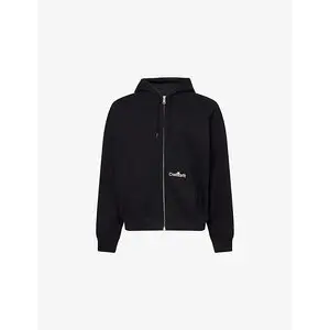 Carhartt Work In Progress Relaxed-fit Embroidered-logo Cotton Hoodie - Black