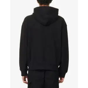 Carhartt Work In Progress Relaxed-fit Embroidered-logo Cotton Hoodie - Black