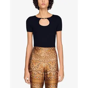 Sandro Openwork Knit Top