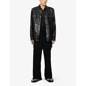 Rick Owens Oversized Flap-pocket Leather Shirt
