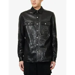 Rick Owens Oversized Flap-pocket Leather Shirt