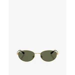 Ray-ban Oval-frame Metal Sunglasses - Gold