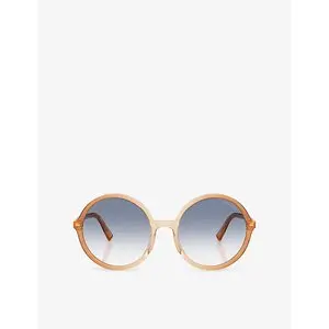 Miu Miu Round-Frame Acetate Sunglasses Brown