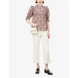 ME+EM Printed Silk And Cotton Blouse