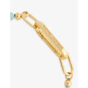 RACHEL JACKSON 18ct Yellow -plated Sterling Silver And Amazonite Beaded Bracelet