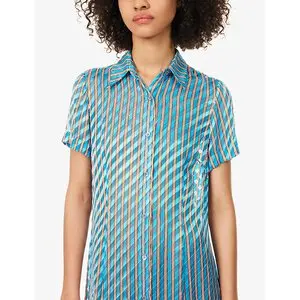 Dries Van Noten Devoré Short-sleeve Shirt Dress