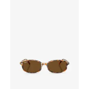 Ray-ban Oval-frame Acetate Sunglasses - Brown