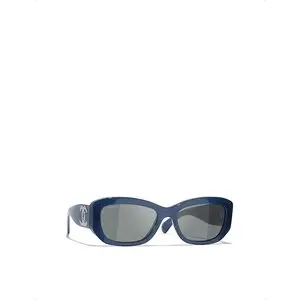 Chanel Ch5493 Rectangle Sunglasses - Blue