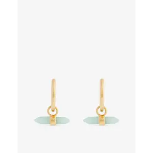 RACHEL JACKSON 18ct Yellow -plated Sterling Silver Amazonite Huggie Hoop Earrings - Gold