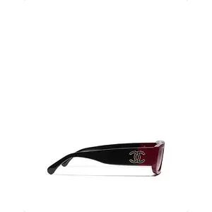 Chanel Ch5525 Rectangle-frame Sunglasses - Red