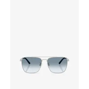 Oliver Spencer Ov1362s Square-frame Sunglasses - Silver