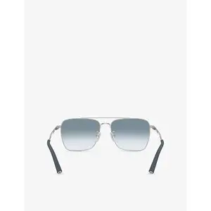 Oliver Spencer Ov1362s Square-frame Sunglasses - Silver