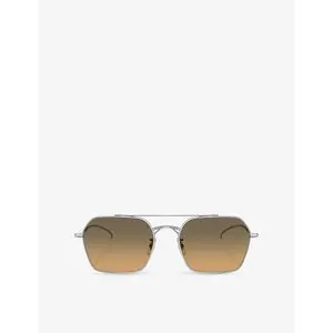 Oliver Spencer Square-frame Metal Sunglasses - Silver