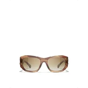 Chanel Ch5554 Rectangle Sunglasses - Brown