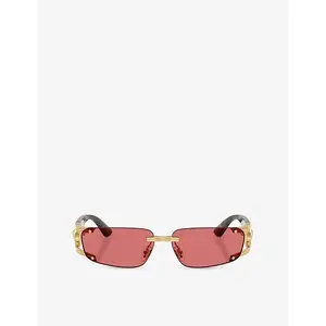 Versace Ve2291 Rectangular Sunglasses - Gold