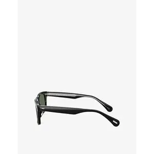 Oliver Spencer Rectangle-frame Acetate Sunglasses - Black