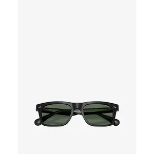 Oliver Spencer Rectangle-frame Acetate Sunglasses - Black