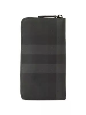 Burberry Check Zip Wallet - Grey