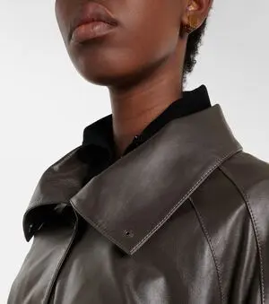 Nour Hammour Anorak Leather Jacket - Brown