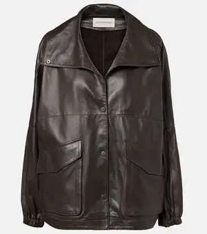 Nour Hammour Anorak Leather Jacket - Brown