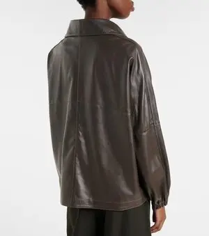 Nour Hammour Anorak Leather Jacket - Brown