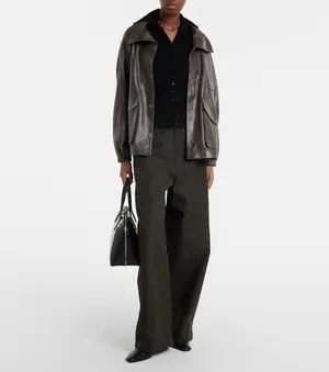 Nour Hammour Anorak Leather Jacket - Brown