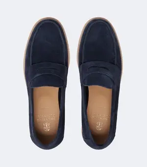 Brunello Cucinelli Suede Penny Loafers - Blue