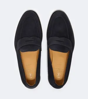 Brunello Cucinelli Suede Penny Loafers - Blue