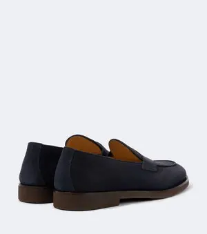 Brunello Cucinelli Suede Penny Loafers - Blue
