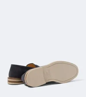 Brunello Cucinelli Suede Penny Loafers - Blue