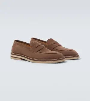 Brunello Cucinelli Suede Loafers - Brown