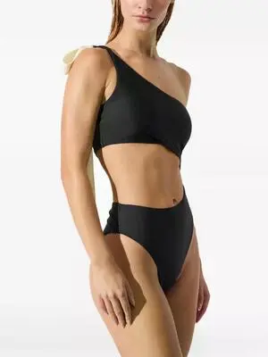 Karl Lagerfeld Bow-detail One-shoulder Swimsuit